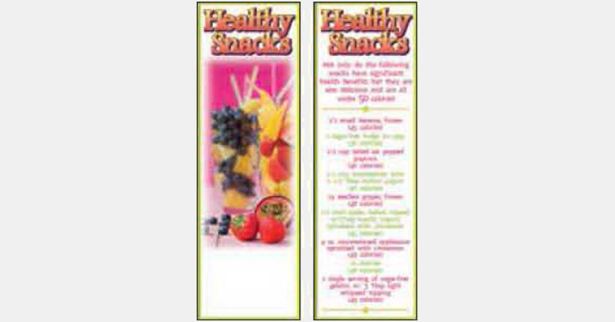Healthy Snacks Bookmark USA Made with your logo | MiniThrowBalls.com