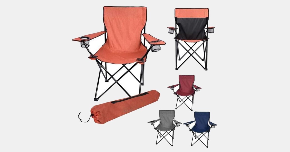 Heathered Folding Chair With Carrying Bag with your logo ...