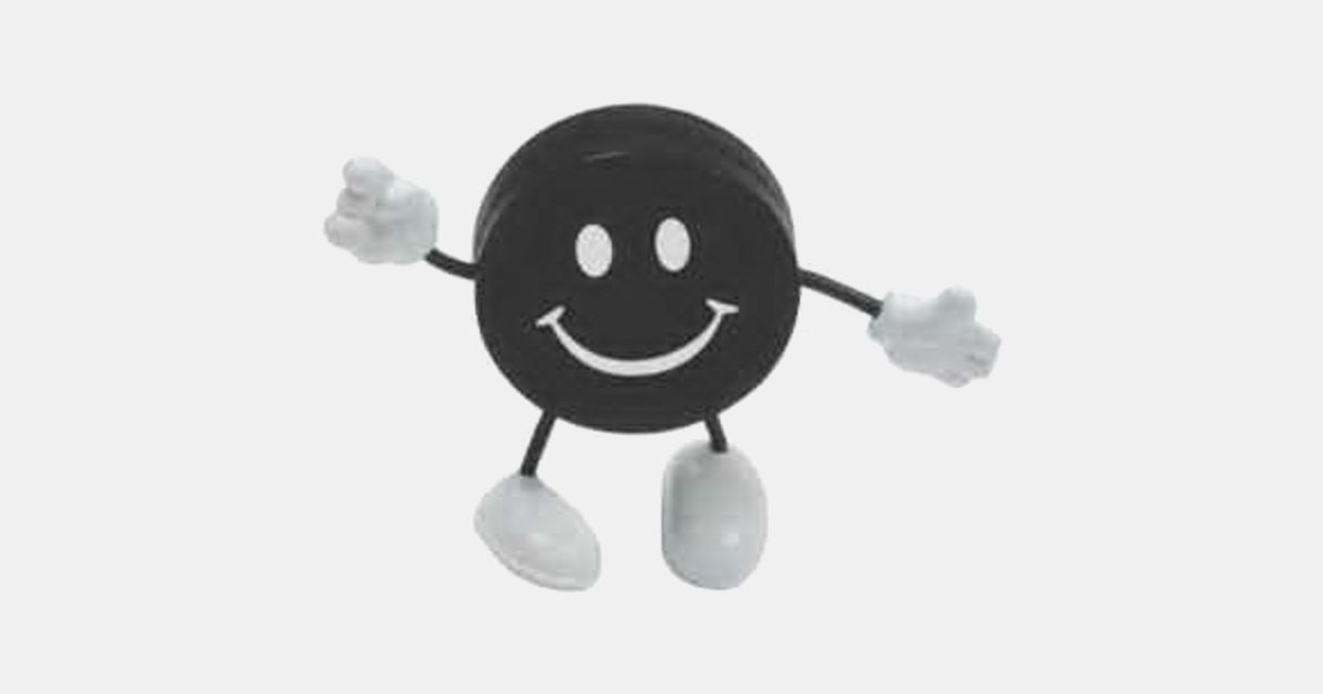 Stress Ball Hockey Puck Figure | MiniThrowBalls.com