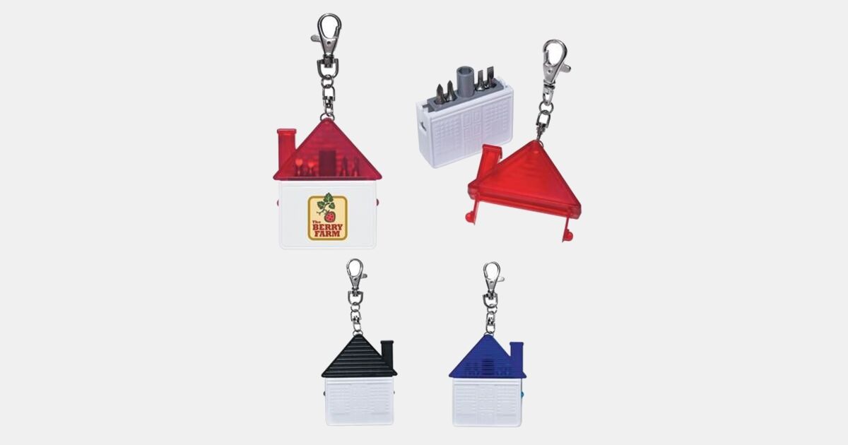 House Shape Tool Kit with your logo | MiniThrowBalls.com