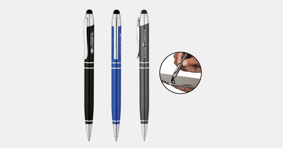 Impact Ballpoint Pen / Stylus with your logo | MiniThrowBalls.com