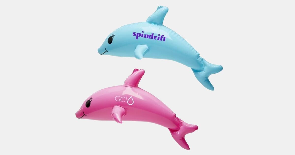 22" Inflatable Dolphin with your logo | MiniThrowBalls.com