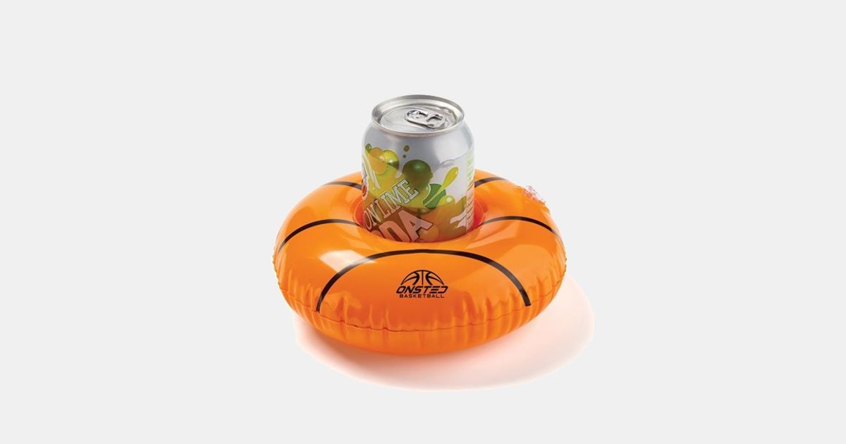 Inflatable Basketball Floating Coaster with your logo | MiniThrowBalls.com