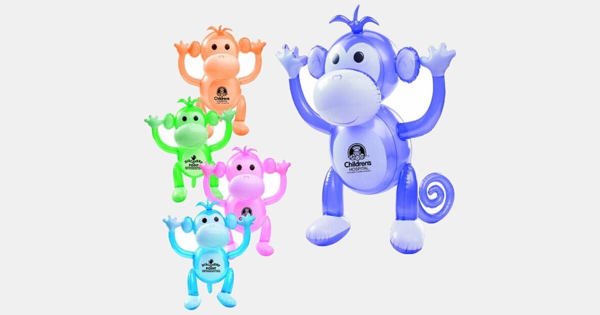 Inflatable Zoo Animal - 24" Monkey with your logo | MiniThrowBalls.com