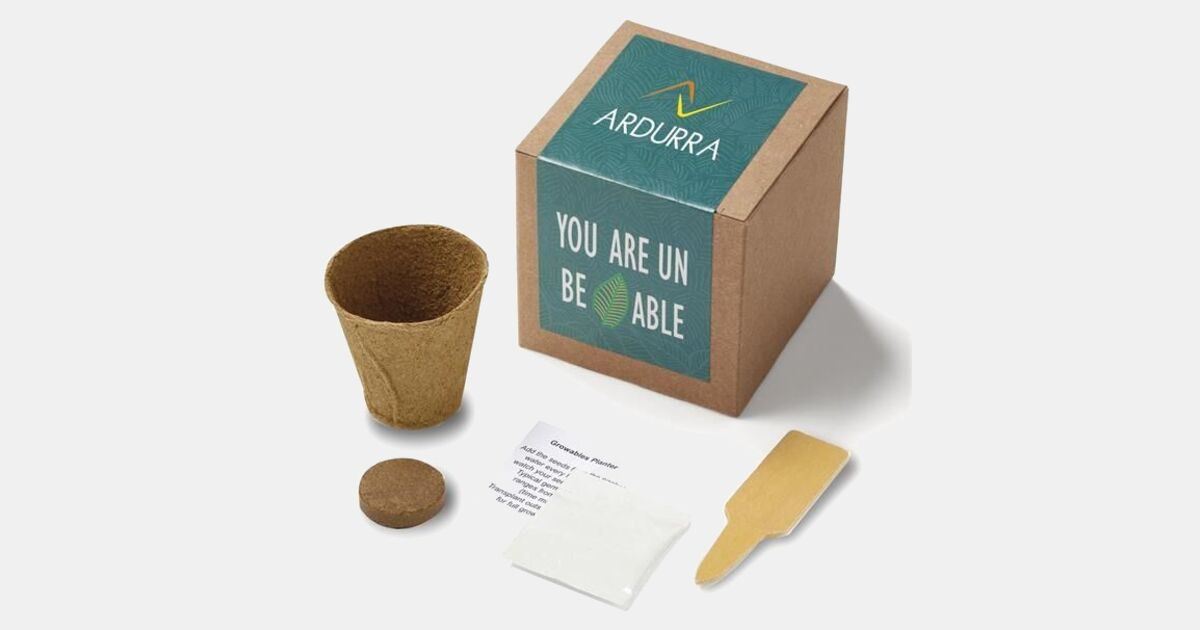 Inspirational Leaf Growable Seed Planter Kit with your logo ...