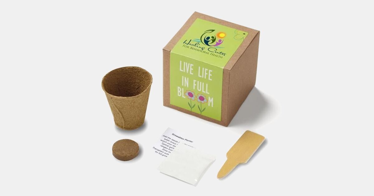 Inspirational Live Life Growable Seed Planter Kit with your logo ...