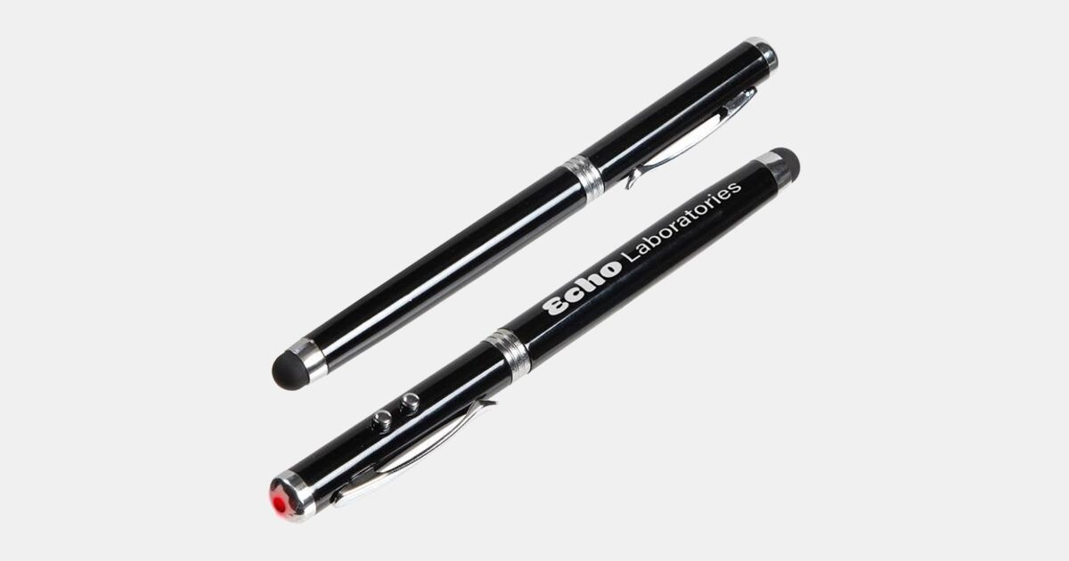 Inspire Laser Pointer with Stylus & Pen with your logo | MiniThrowBalls.com