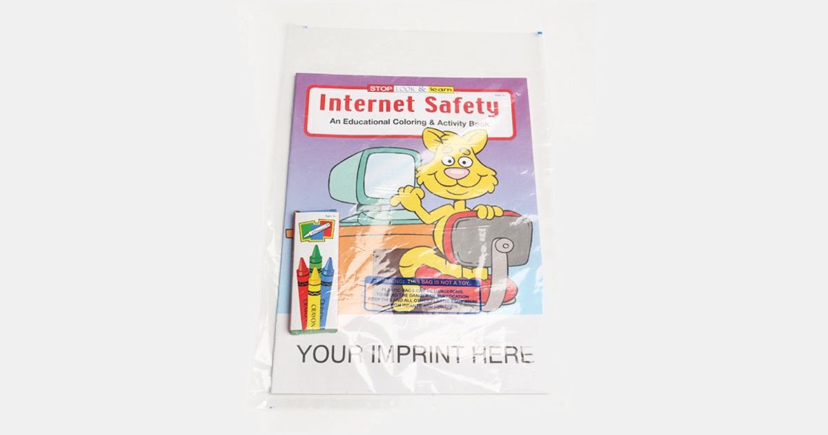 Internet Safety Coloring And Activity Book Fun Pack with your logo ...