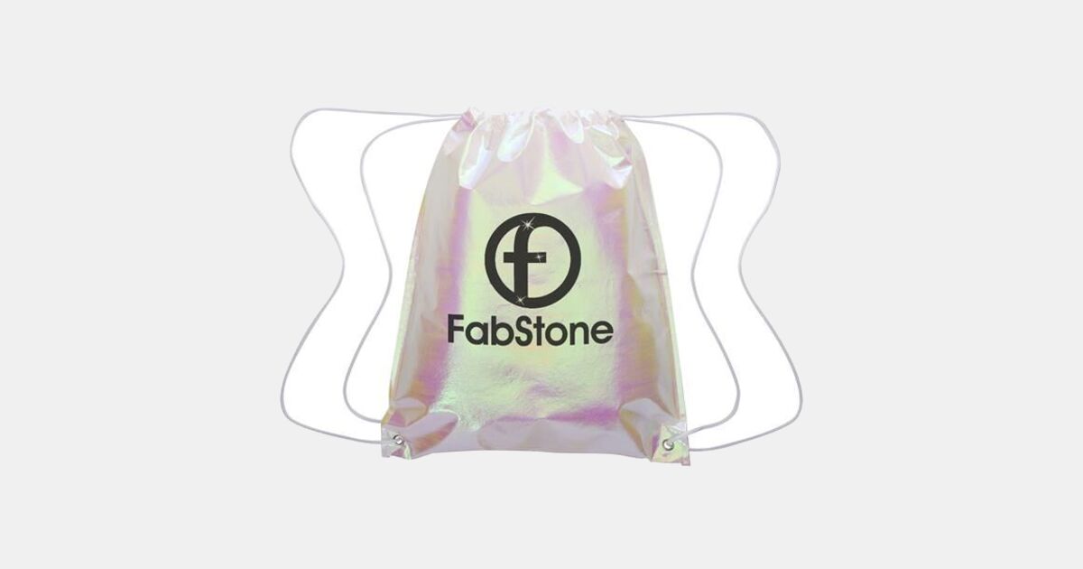 Custom Printed Iridescent Pearl Drawstring Bag with your logo ...