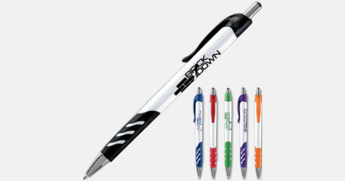 Pen with Logo - Jester retractable Ballpoint | MiniThrowBalls.com