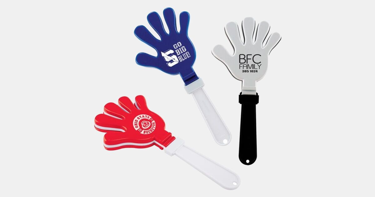 Jumbo Hand Clapper with your logo | MiniThrowBalls.com
