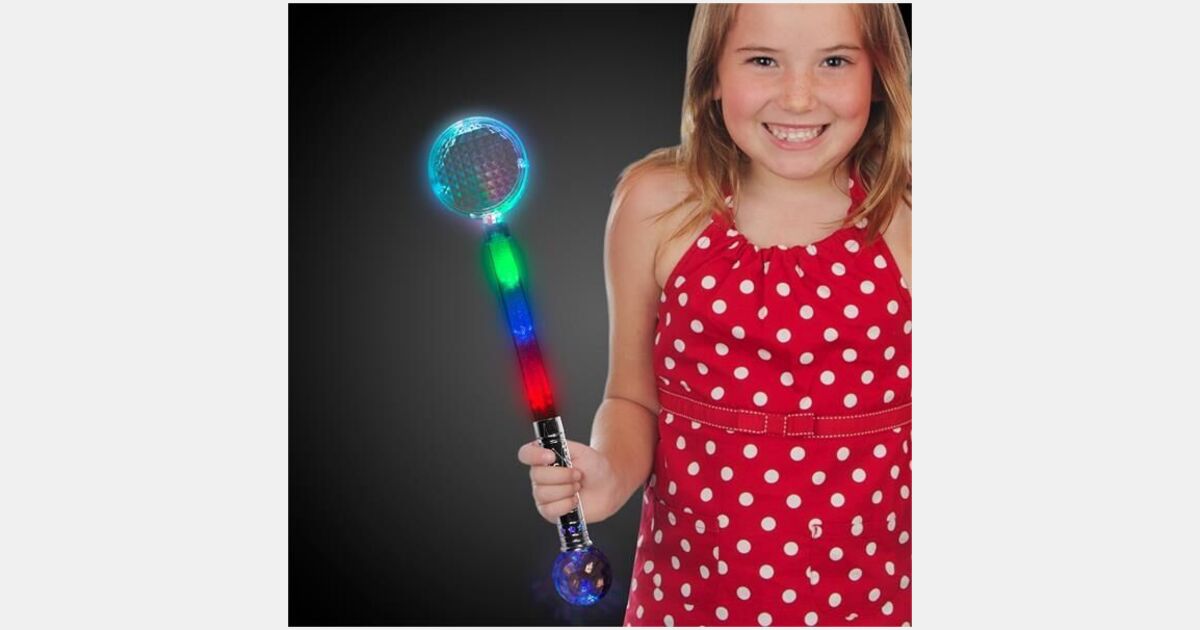 Jumbo Light Up Circle Wand with Prism Ball with your logo ...
