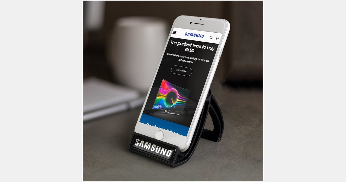 Kurv Stand (TM) Mobile Phone/Tablet Stand For On-The-Go with your logo ...