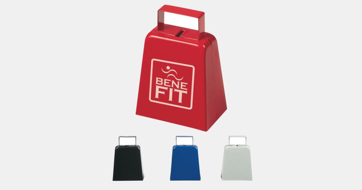 Custom Printed Large Cow Bell with your logo | MiniThrowBalls.com