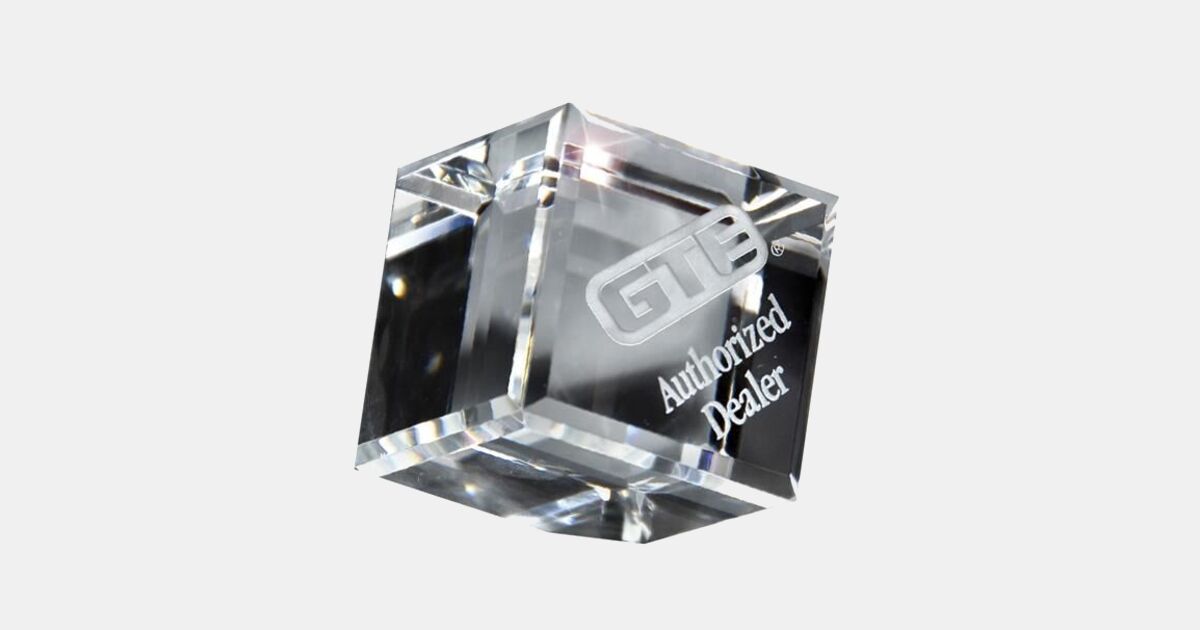 Large Cube Award with your logo | MiniThrowBalls.com