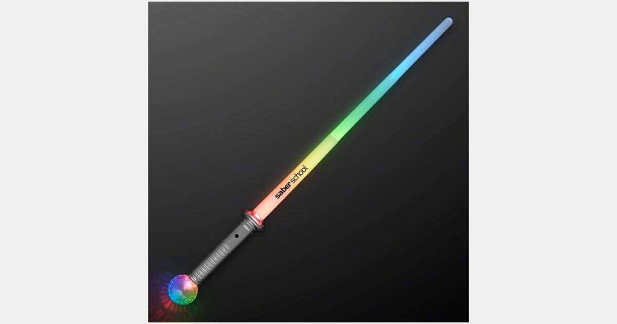 LED Crystal Ball Magic Wizard Staff with your logo | MiniThrowBalls.com
