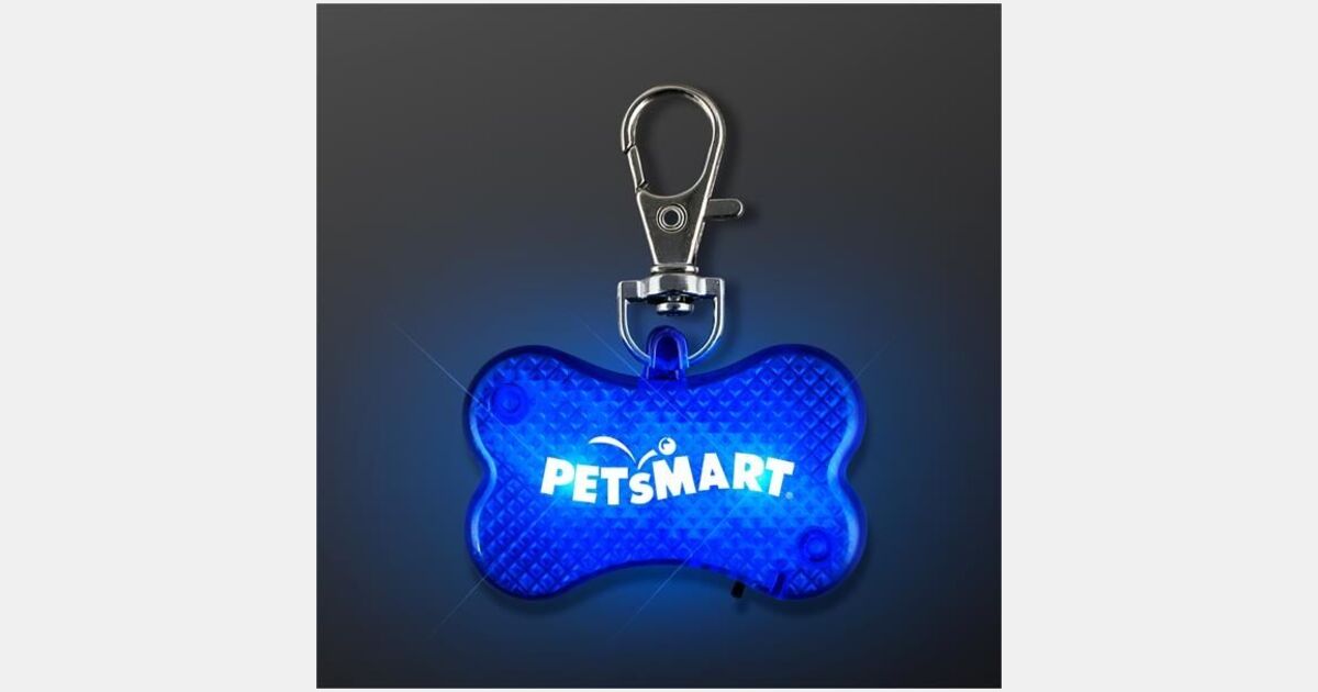 LED Dog Bone Safety Pet Light with your logo | MiniThrowBalls.com