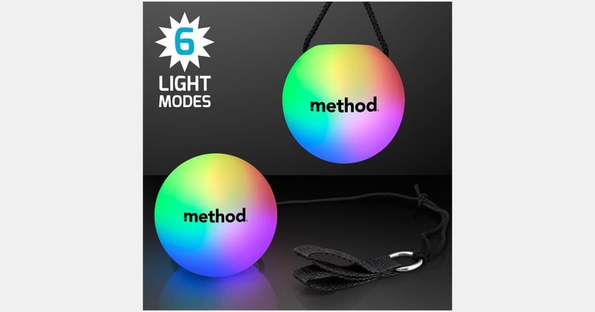 Custom Printed LED Poi Ball Swirling Light Toy with your logo ...