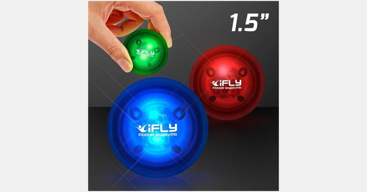 LED Rubber Bounce Ball with your logo | MiniThrowBalls.com
