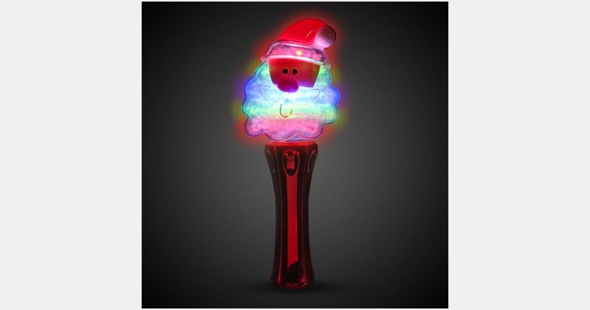 Custom Printed LED Santa Spinner Wand - 7 1/2" with your logo ...