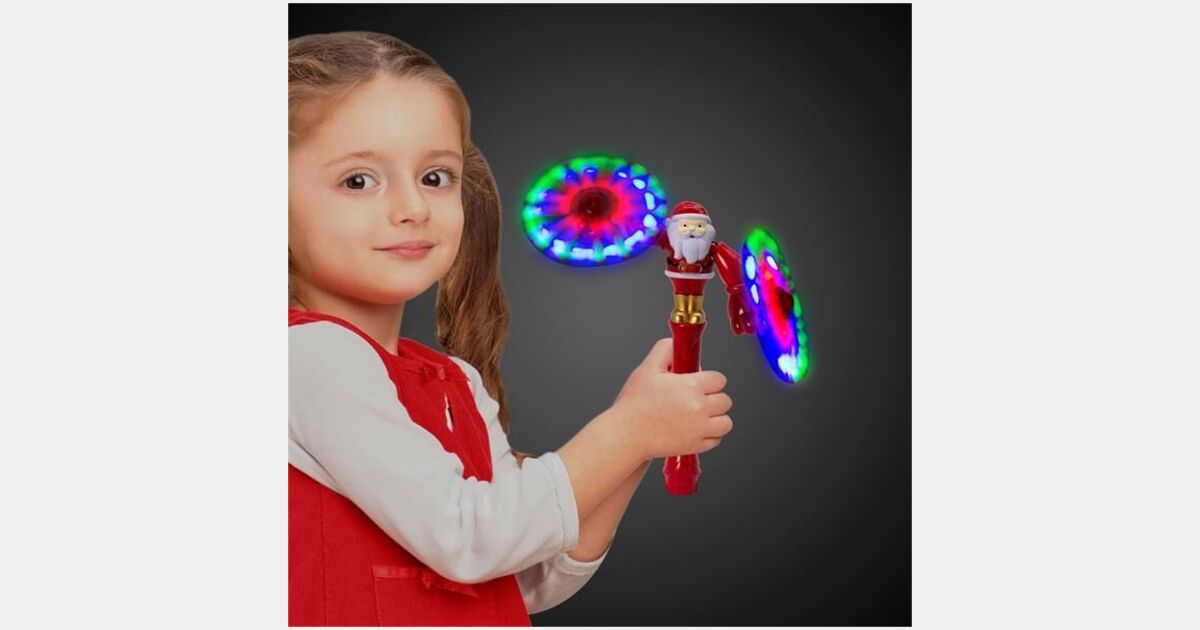 Custom Printed LED Santa Swivel Arms Spinner Wand with your logo ...