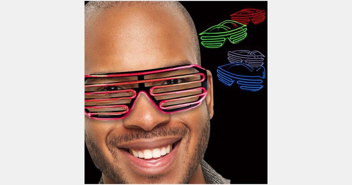 Custom Printed LED Slotted EL Sunglasses with your logo ...