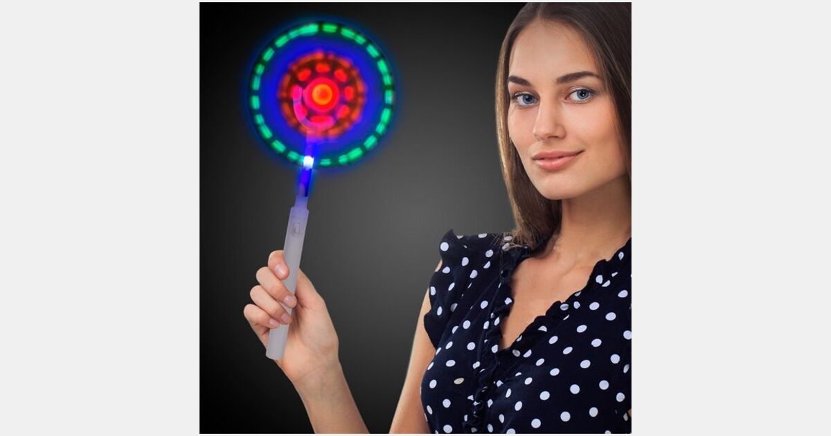 LED Windmill Wand with your logo | MiniThrowBalls.com
