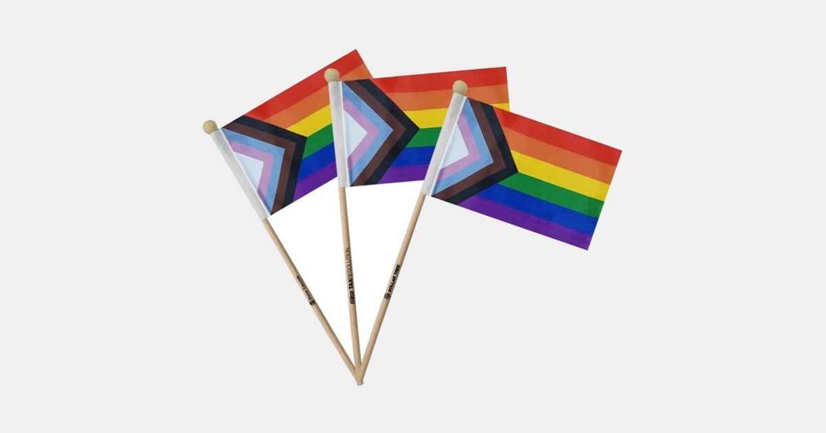 Custom Printed Hand Held LGBTQ Pride Flag 4"x6" with 12" Pole with your ...