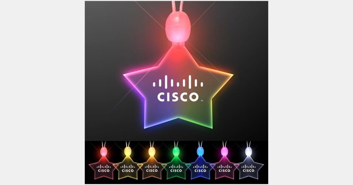 Custom Printed Light-up acrylic star LED necklace with your logo ...