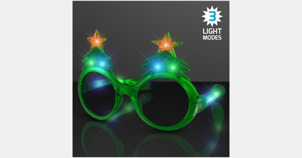 Custom Printed Light Up Christmas Tree Sunglasses with your logo ...