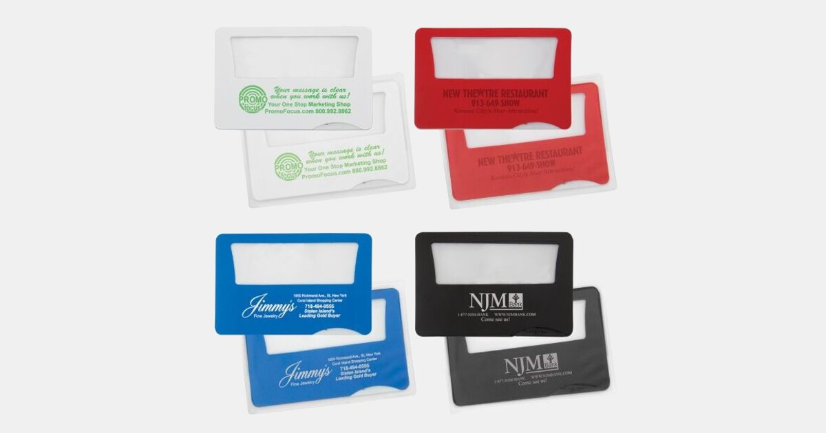Light Up Credit Card Magnifier with your logo | MiniThrowBalls.com