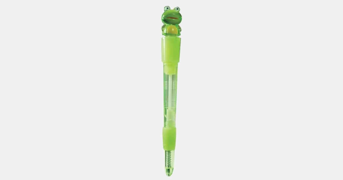 Promotional Light Up Frog Pen with your logo | MiniThrowBalls.com
