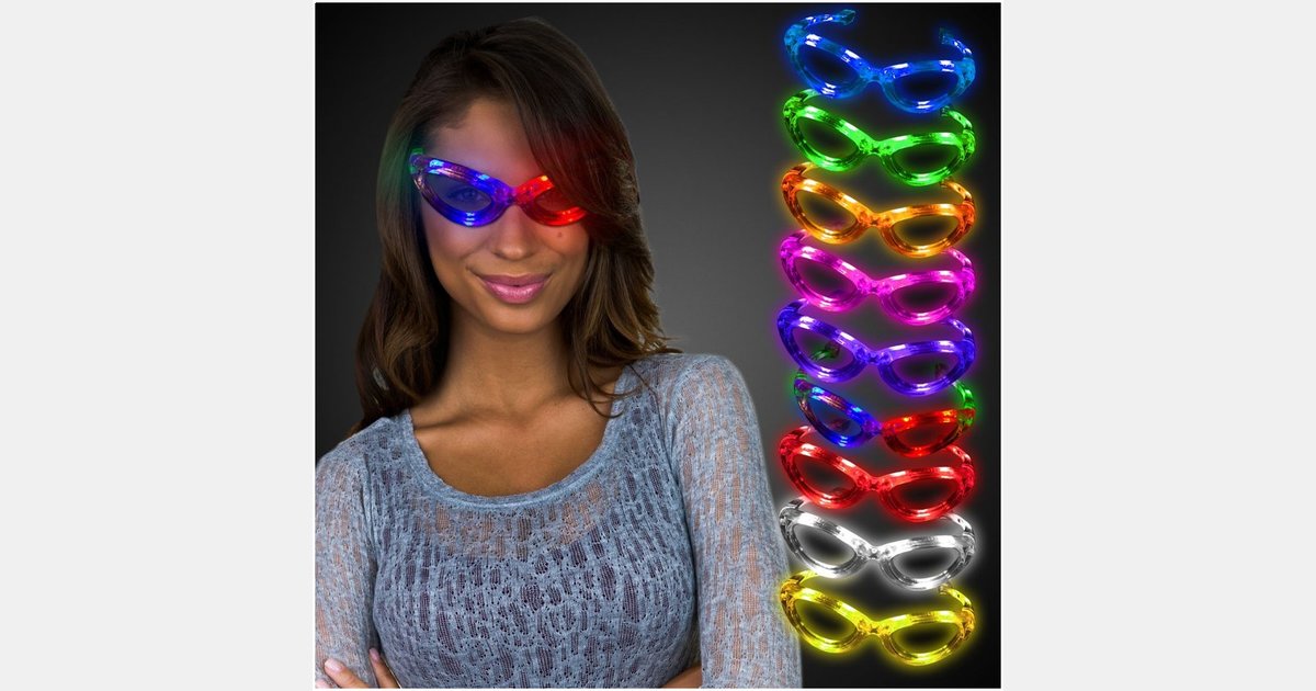 Personalized Sunglasses Light Up Glow Flashing LED | MiniThrowBalls.com