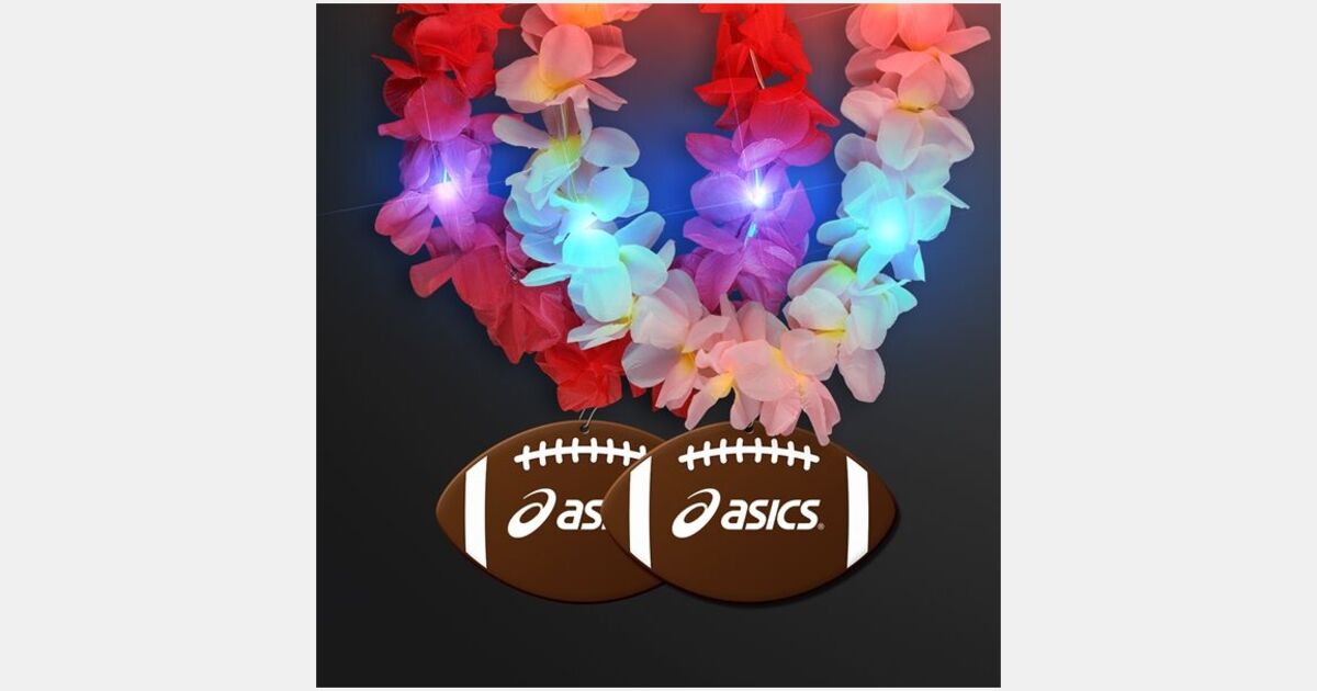 Custom Printed Hawaiian Leis with Football Medallion with your logo ...
