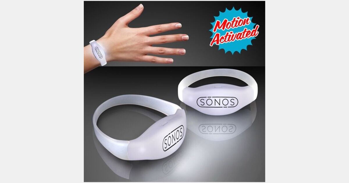 Light Up White LED Motion Activated Bracelets with your logo ...