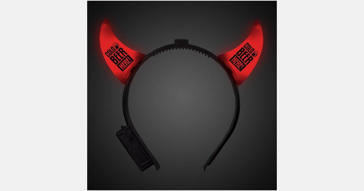 Light Up Red Devil Horn Headboppers with your logo | MiniThrowBalls.com