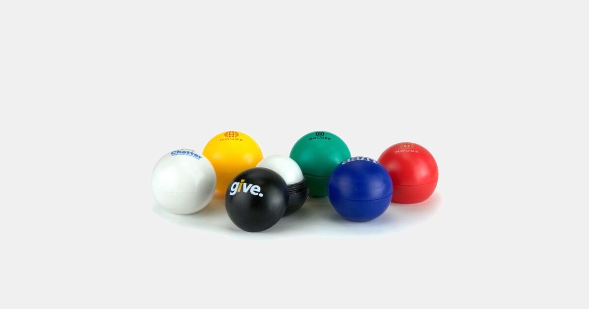 Lip Balm Ball USA Made with your logo | MiniThrowBalls.com