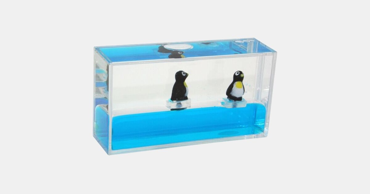 Promotional Mini Penguin Liquid Wave Paperweight with your logo ...