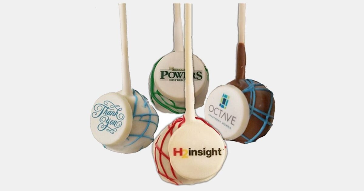 Logo Cake Pops with your logo | MiniThrowBalls.com