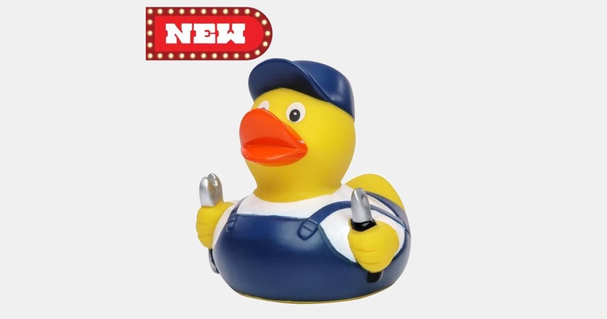 Mechanic Duck with your logo | MiniThrowBalls.com