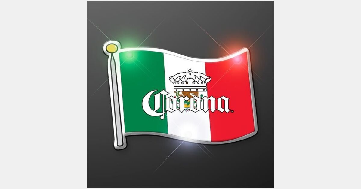 Mexican flag flashing pin blinkies with your logo | MiniThrowBalls.com Mexican flag flashing pin blinkies with your logo | MiniThrowBalls.com