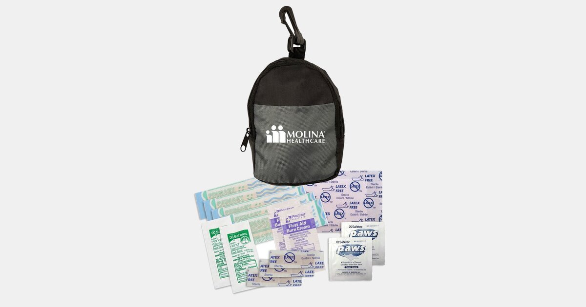 Mini Backpack First Aid Kit with your logo | MiniThrowBalls.com
