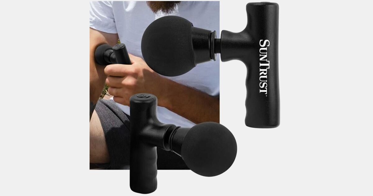 Custom Printed Mini Massage Gun with your logo | MiniThrowBalls.com