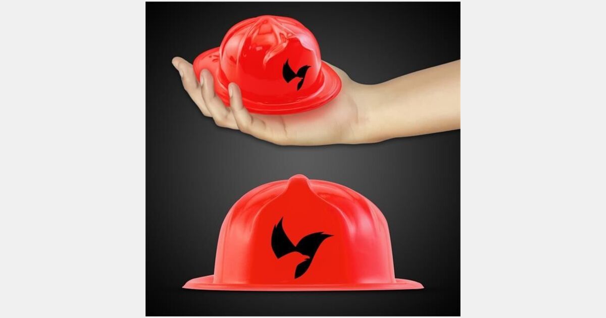 Custom Printed Mini Red Plastic Firefighter Hat with your logo ...