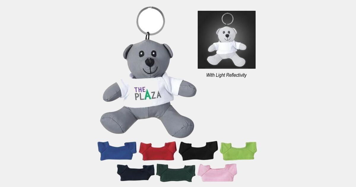 Custom Printed Mini Reflective Bear Key Tag with your logo ...