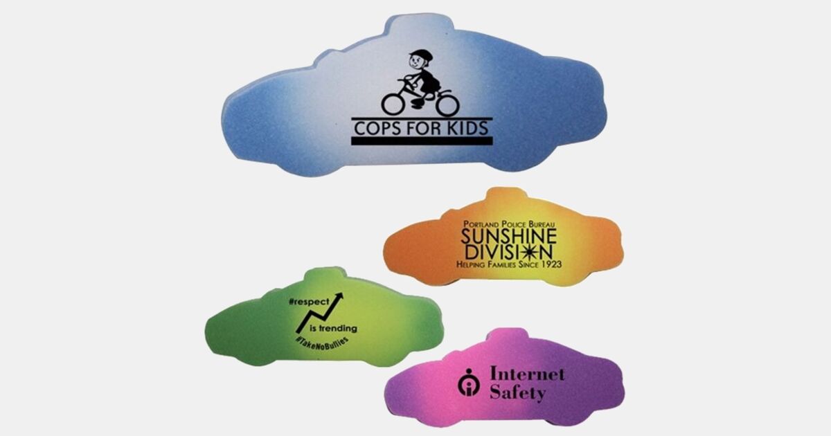 USA Made Mood Die Cut Erasers with your logo | MiniThrowBalls.com