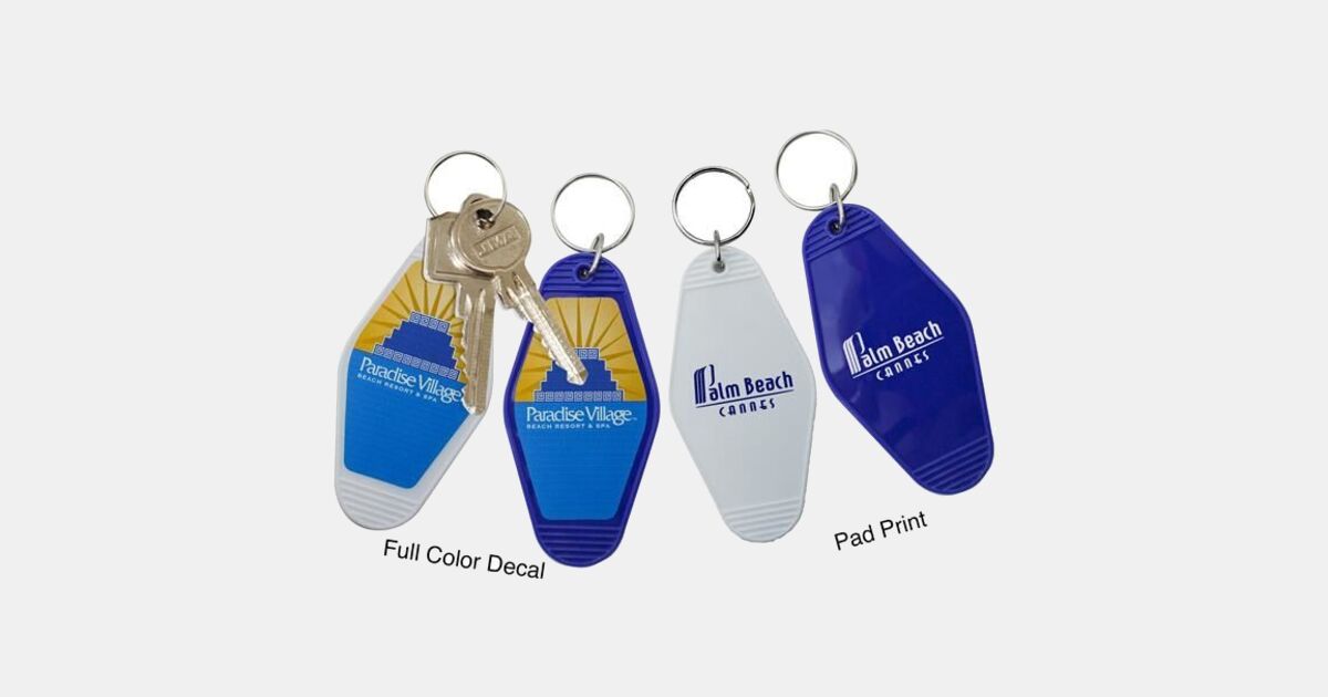 Motel Key Tag with your logo | MiniThrowBalls.com