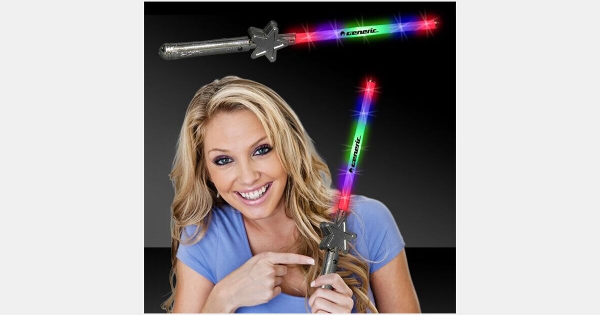 Custom Printed Multi Colored LED Light Up Glow Star Wand with your logo ...