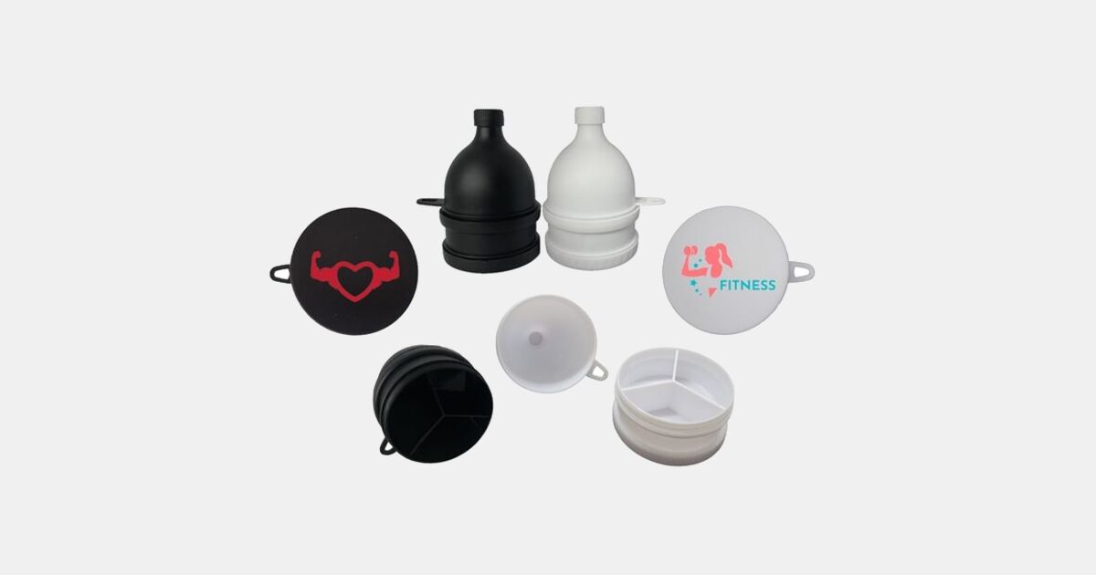 Promotional 2 in 1 Protein Funnel with your logo | MiniThrowBalls.com