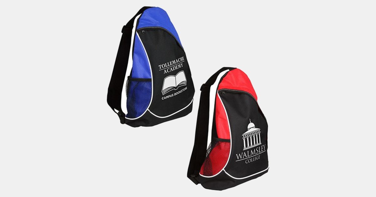 Personalized Sling Backpack Natural Curve | MiniThrowBalls.com